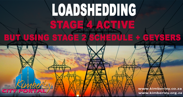PT-Loadshedding-Stage_4_Active_using_Stage_2_Schedule - Kimberley City Info