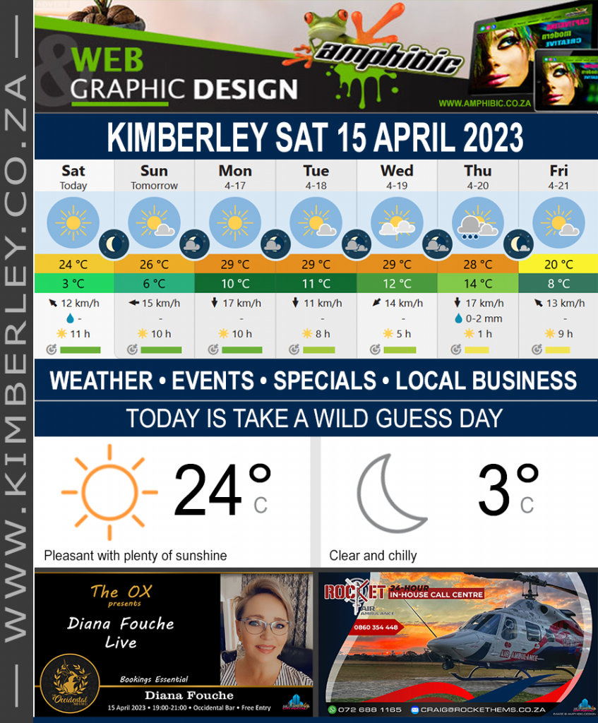 KimberleyToday, Wednesday 24/06/2026 - Kimberley City Info