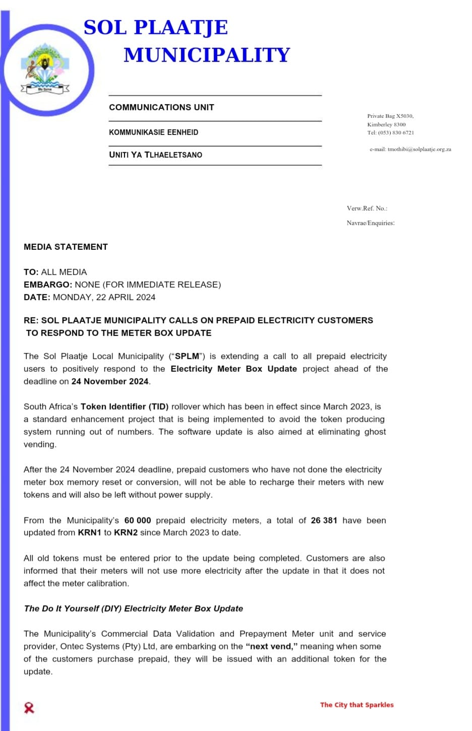 Token Identifier Rollover (TID) for Prepaid Electricity Meters ...